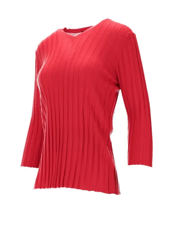LA ROSE Cashmere And Silk Top - Rosso Fuoco