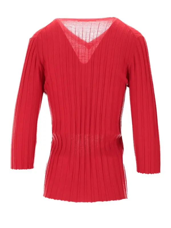 LA ROSE Cashmere And Silk Top - Rosso Fuoco
