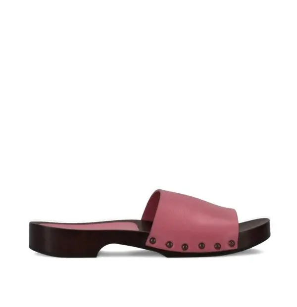 LA ROSE Leather Clogs - Rosa