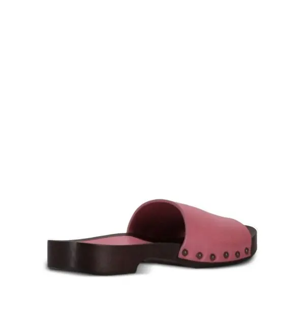 LA ROSE Leather Clogs - Rosa