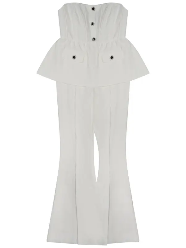 SELF-PORTRAIT Sleeveless Jumpsuit - White
