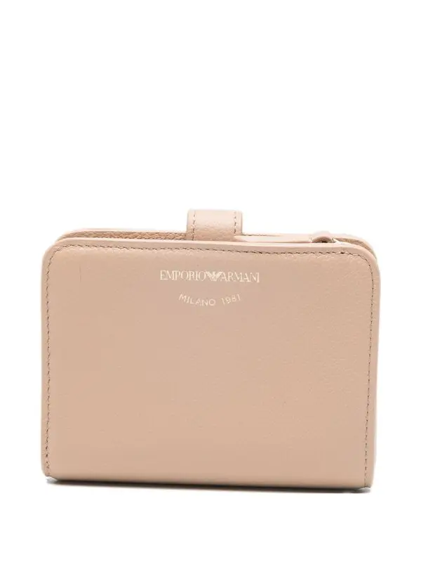Emporio Armani Leather Bifold Wallet - Beige