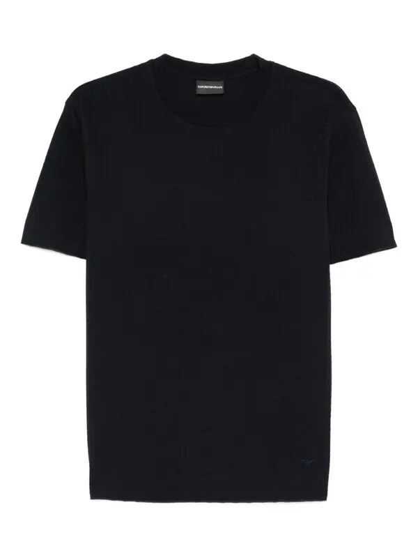 Emporio Armani Logo Cotton T Shirt - Blue