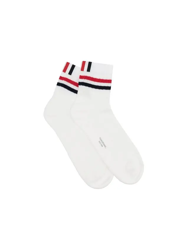 Thom Browne Athletic Rib Ankle Length Socks - White