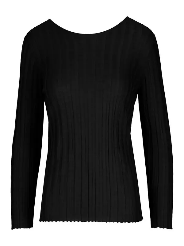 LA ROSE Cashmere And Silk Blend Top - Nero