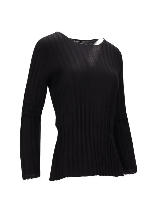 LA ROSE Cashmere And Silk Blend Top - Nero