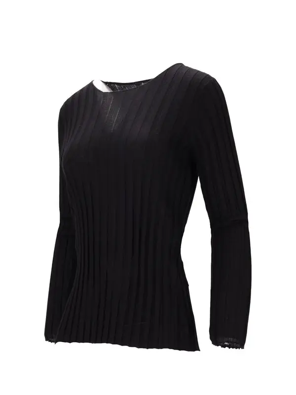 LA ROSE Cashmere And Silk Blend Top - Nero