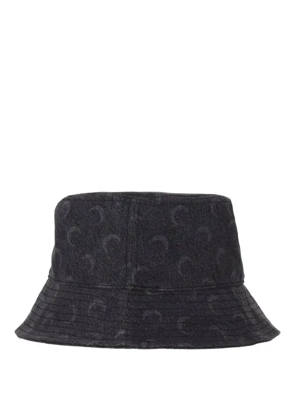 MARINE SERRE Moon Laser Denim Bucket Hat - Dark Grey