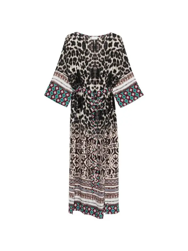PIERRE-LOUIS MASCIA Printed Silk Dress - Beige