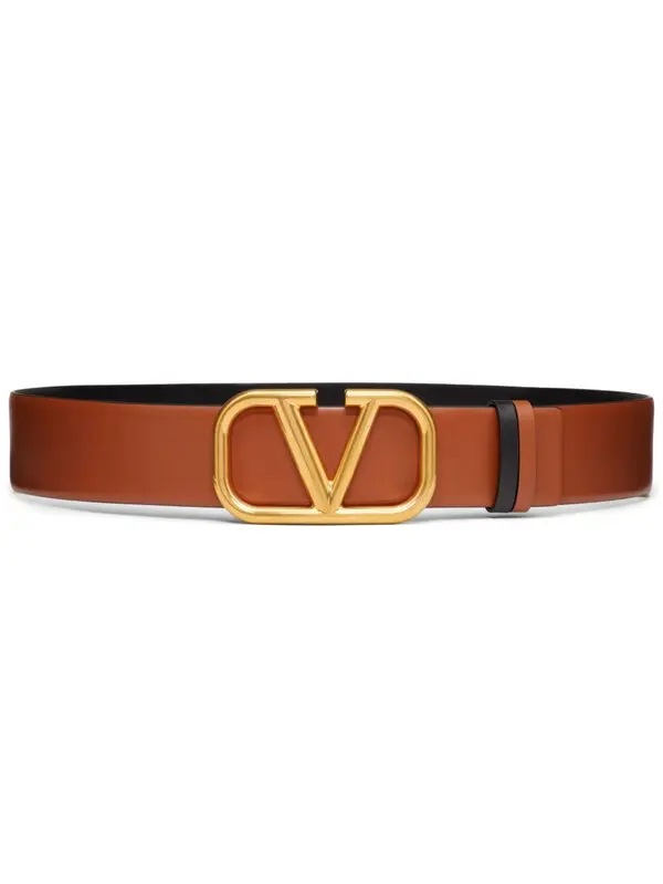Valentino Garavani Vlogo Signature Reversible Belt - Leather Brown