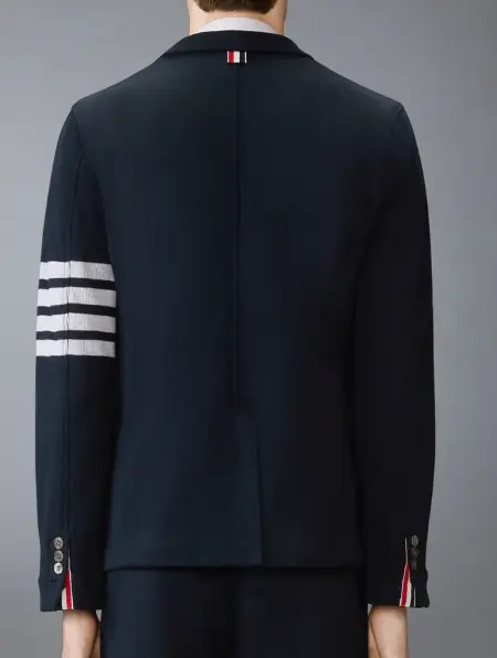 Thom Browne Sack Jacket In Double Face Knit With 4-bar Stripe