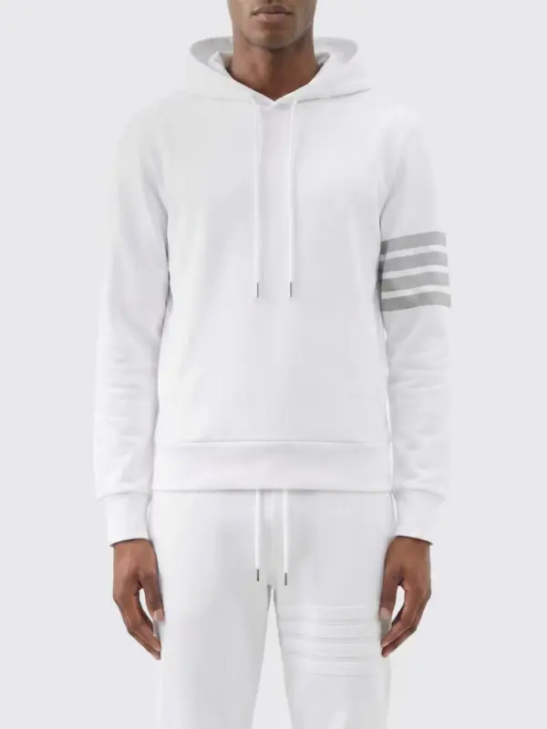 Thom Browne Long Sleeve Loopback Hoodie With 4-bar Detailing