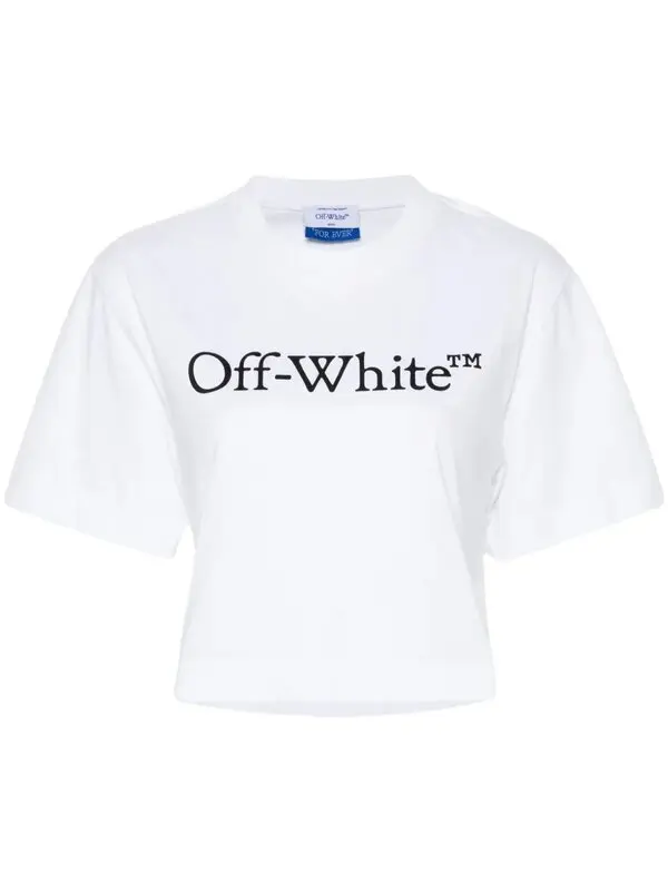 Off White Big Logo Bookish Crop Tee