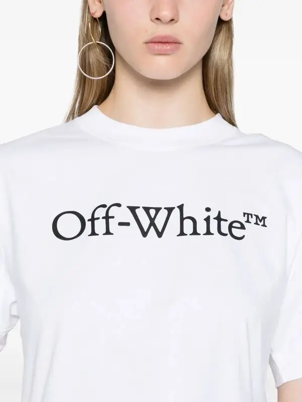 Off White Big Logo Bookish Crop Tee
