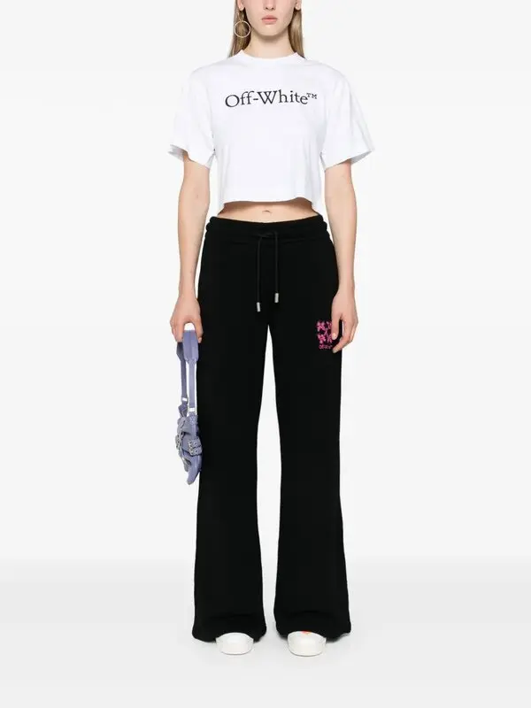 Off White Big Logo Bookish Crop Tee