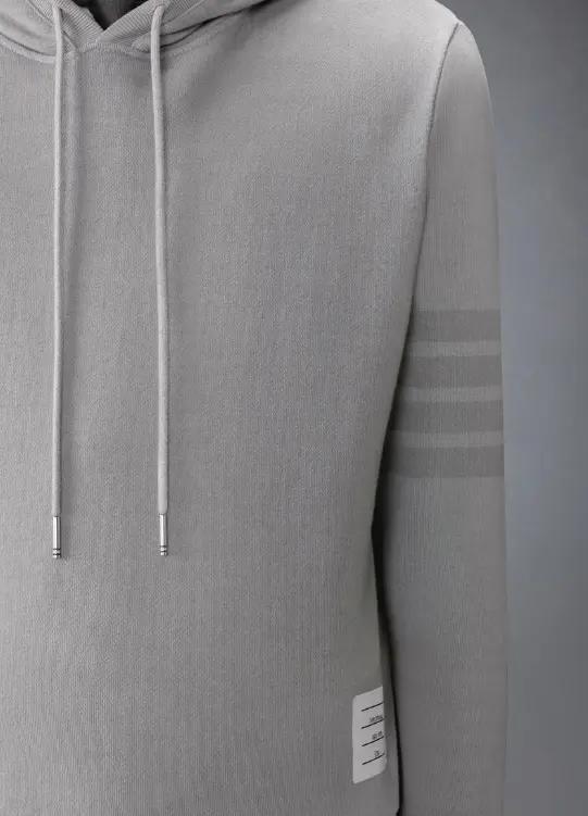 Thom Browne Long Sleeve Hoodie Pullover With 4-bar Detailing
