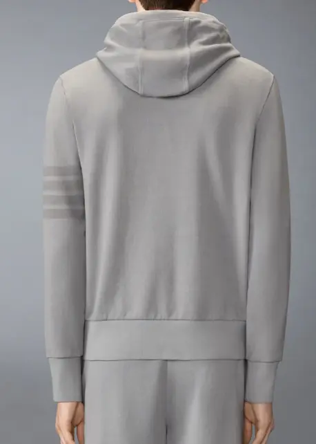 Thom Browne Long Sleeve Hoodie Pullover With 4-bar Detailing