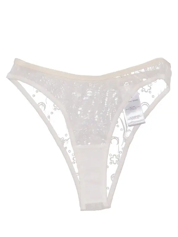 MARINE SERRE Recycled Mesh High-cut Panties - Off White