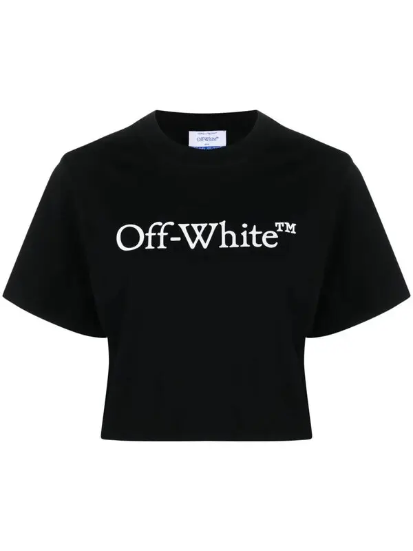 Off White Big Logo Bookish Crop Tee