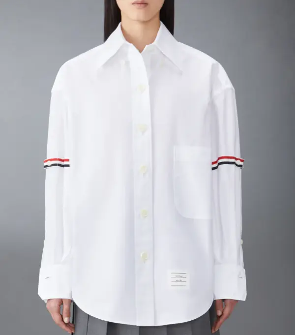 Thom Browne Supersized Point Collar Oxford Shirt - White