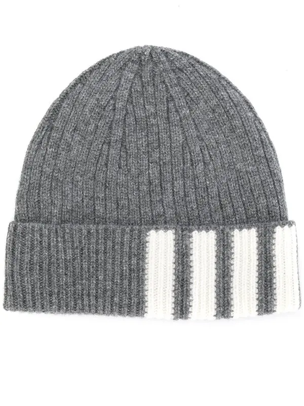 Thom Browne Cashmere Rib Hat - Med Grey