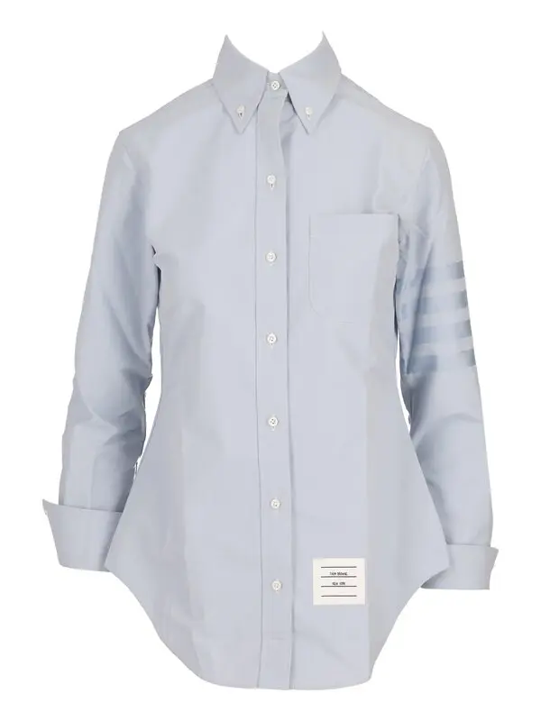 Thom Browne Classic Point Collar Shirt With Satin Weave - Light Blue