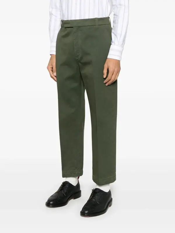 Thom Browne Mid Rise Tapered Chinos - Green
