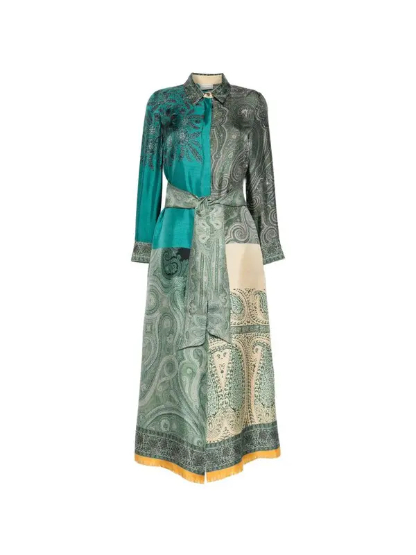 PIERRE-LOUIS MASCIA Printed Silk Shirt Dress