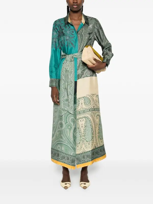 PIERRE-LOUIS MASCIA Printed Silk Shirt Dress