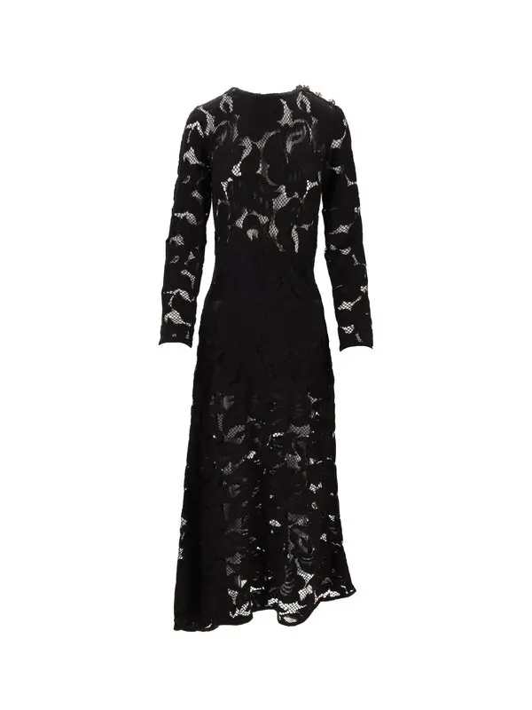 PATOU Long Sleeves Lace Midi Dress