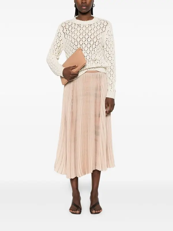Fabiana Filippi Pleated Long Skirt - Beige