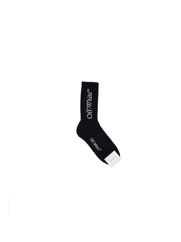 Off White Mid Socks - Black White