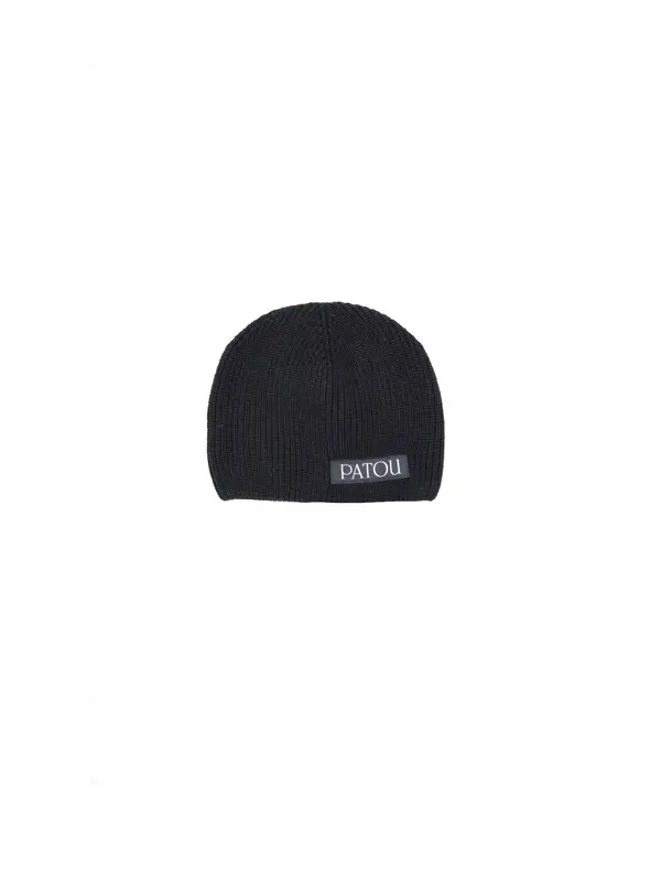 Patou Ribbed Beanie - Black