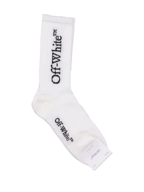 Off White Mid Socks - White Black