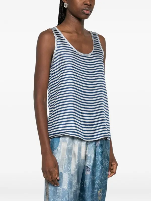 PIERRE-LOUIS MASCIA Striped Tank Top - Blue