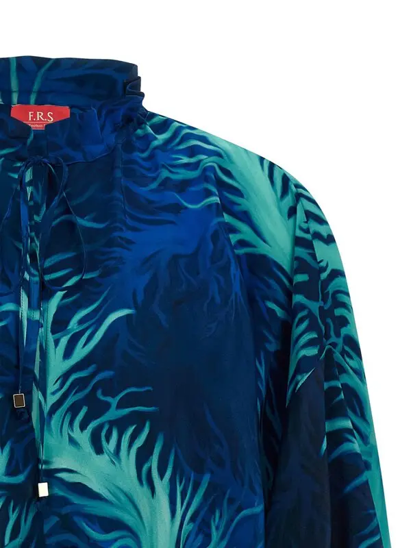 F.R.S FOR RESTLESS SLEEPERS Printed Silk Blouse - Blue