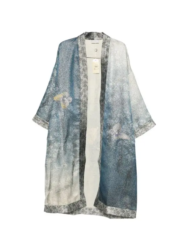 PIERRE-LOUIS MASCIA Printed Kimono Jacket - Clear Blue