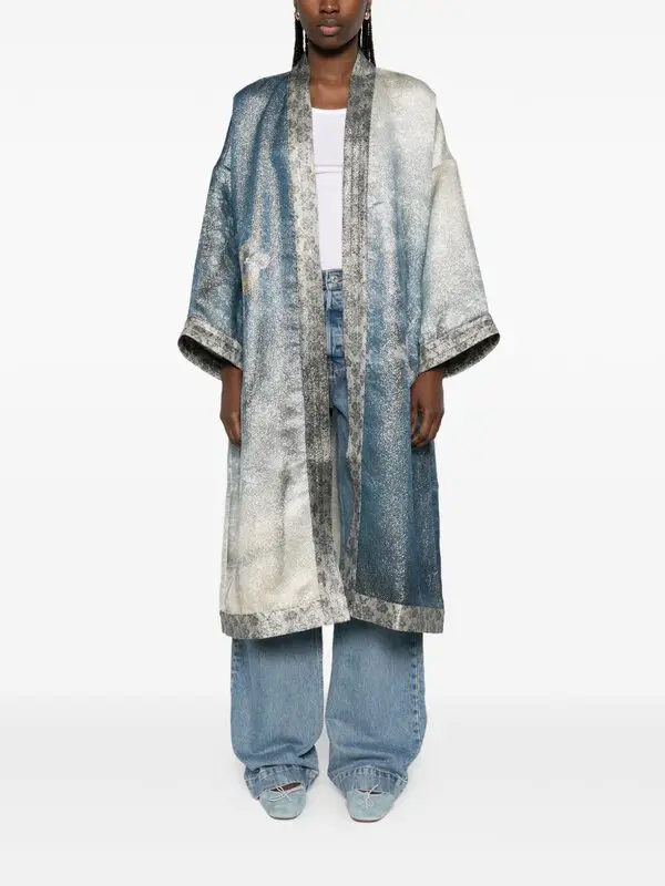 PIERRE-LOUIS MASCIA Printed Kimono Jacket - Clear Blue