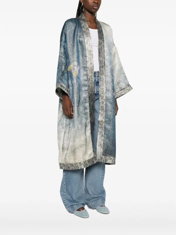 PIERRE-LOUIS MASCIA Printed Kimono Jacket - Clear Blue