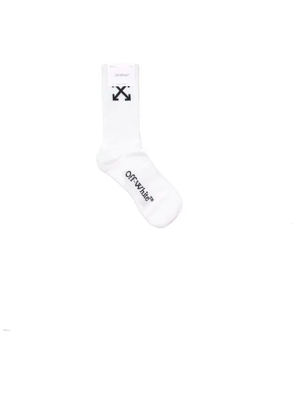 Off White Arrow Mid-calf Socks - White - Black