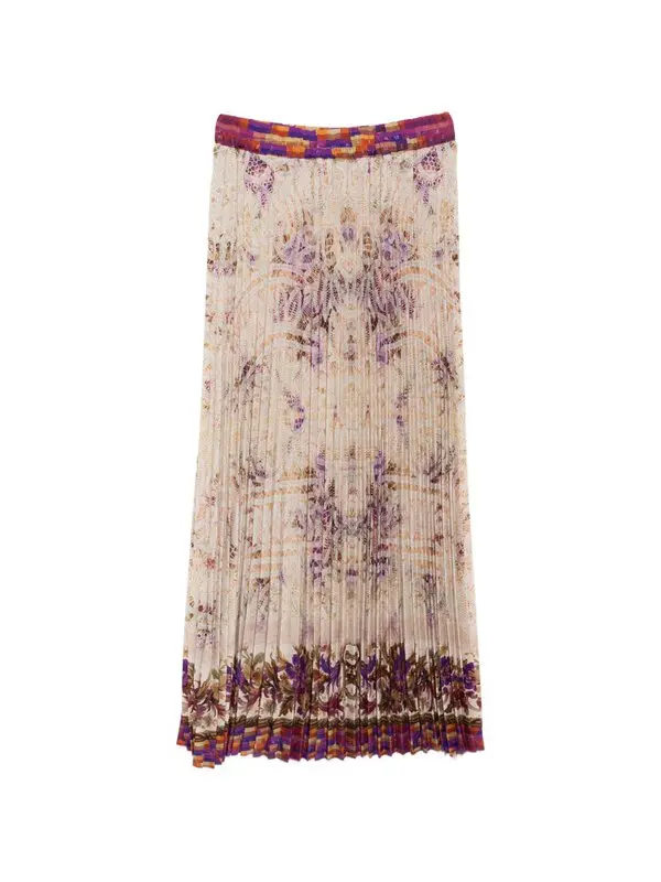 PIERRE-LOUIS MASCIA Printed Silk Pleated Skirt