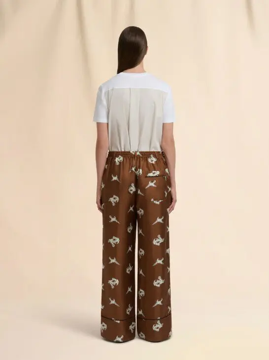 Marni Printed Wide Leg Trousers - Maroon