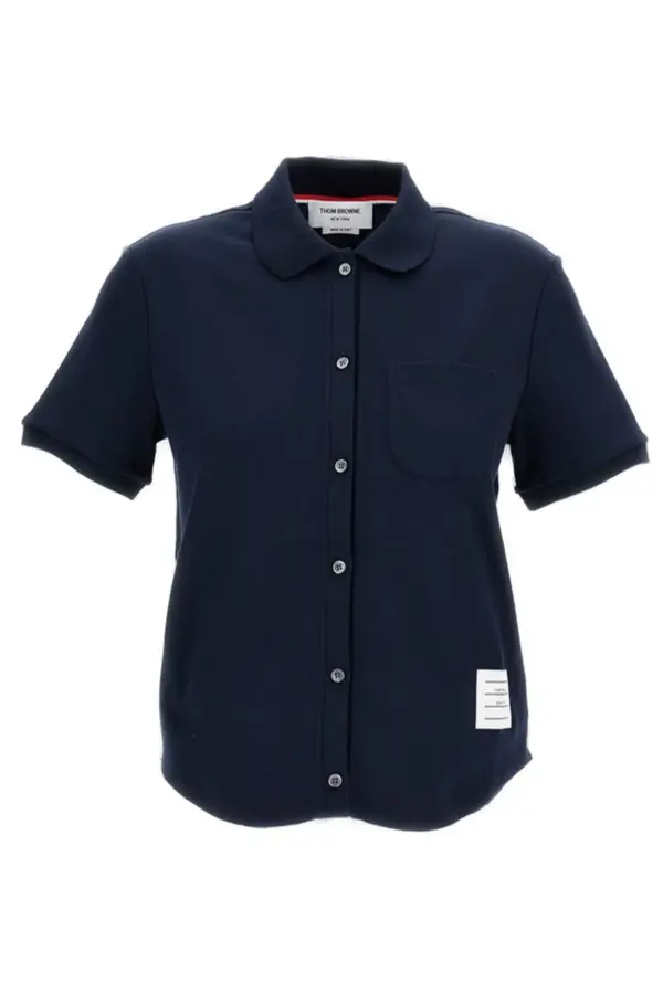 Thom Browne Cotton Milano Shirt - Navy