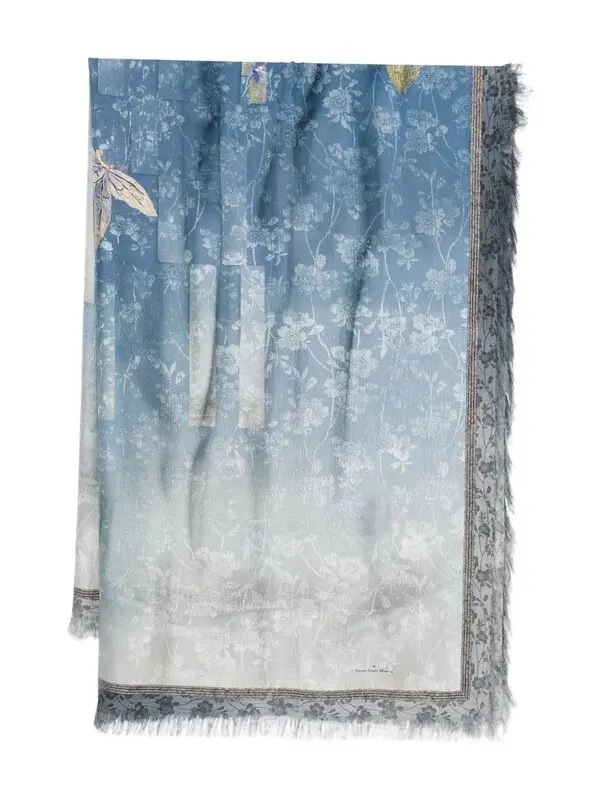 PIERRE-LOUIS MASCIA Printed Silk Stole - Clear Blue