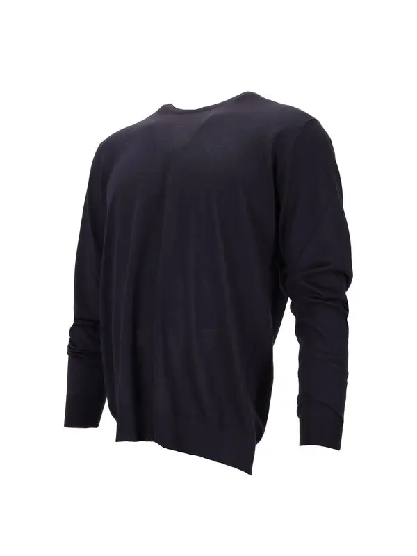 LA ROSE Crew Neck Cashmere And Silk Top - Blu Scuro