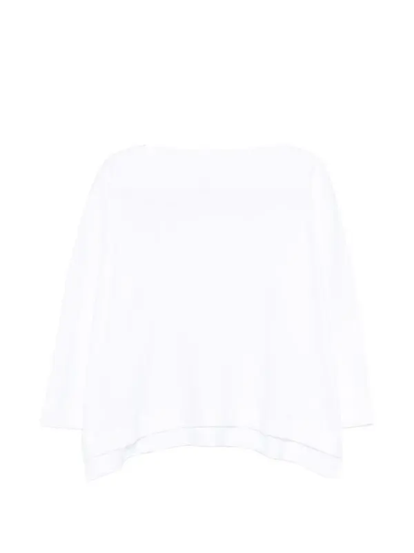 DANIELA GREGIS Cotton Boat Neck Sweater - White