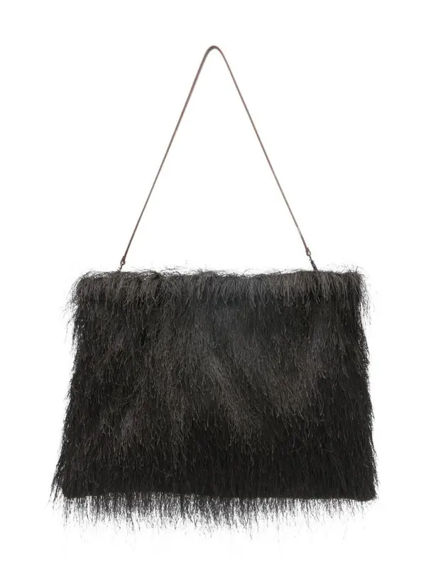 ALYSI Fringed Top Handle Shoulder Bag