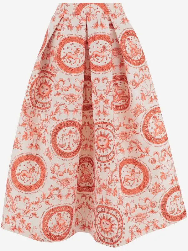 LUNATICA MILANO Printed Flared Skirt - Red