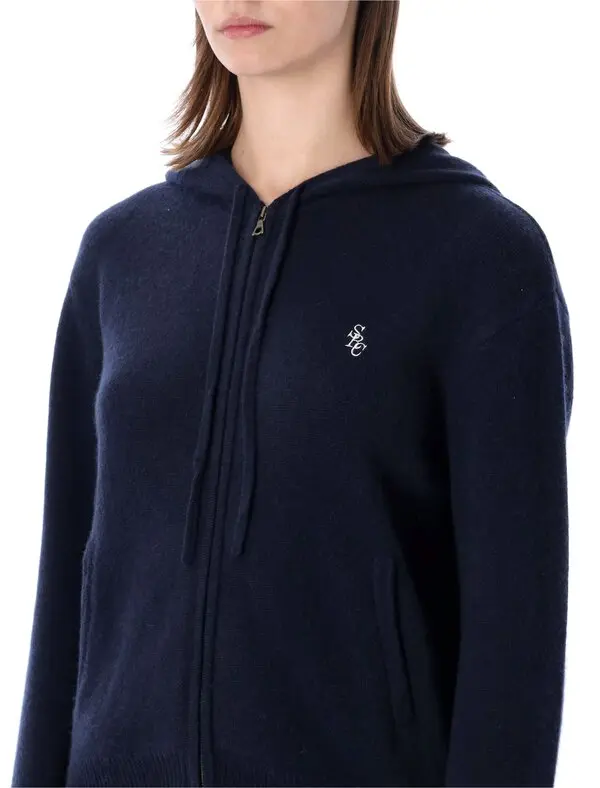 SPORTY & RICH Cashmere Zip Hoodie