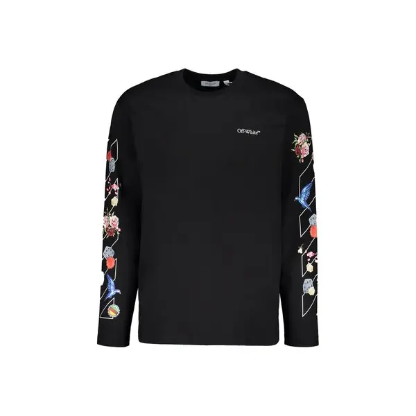 Off White Logo Longsleeve T Shirt